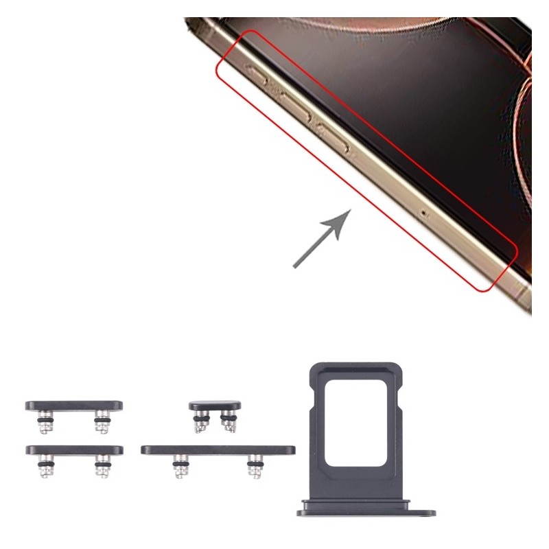 Bandeja Tarjeta SIM Original y Teclas Laterales para iPhone 16 Pro Max